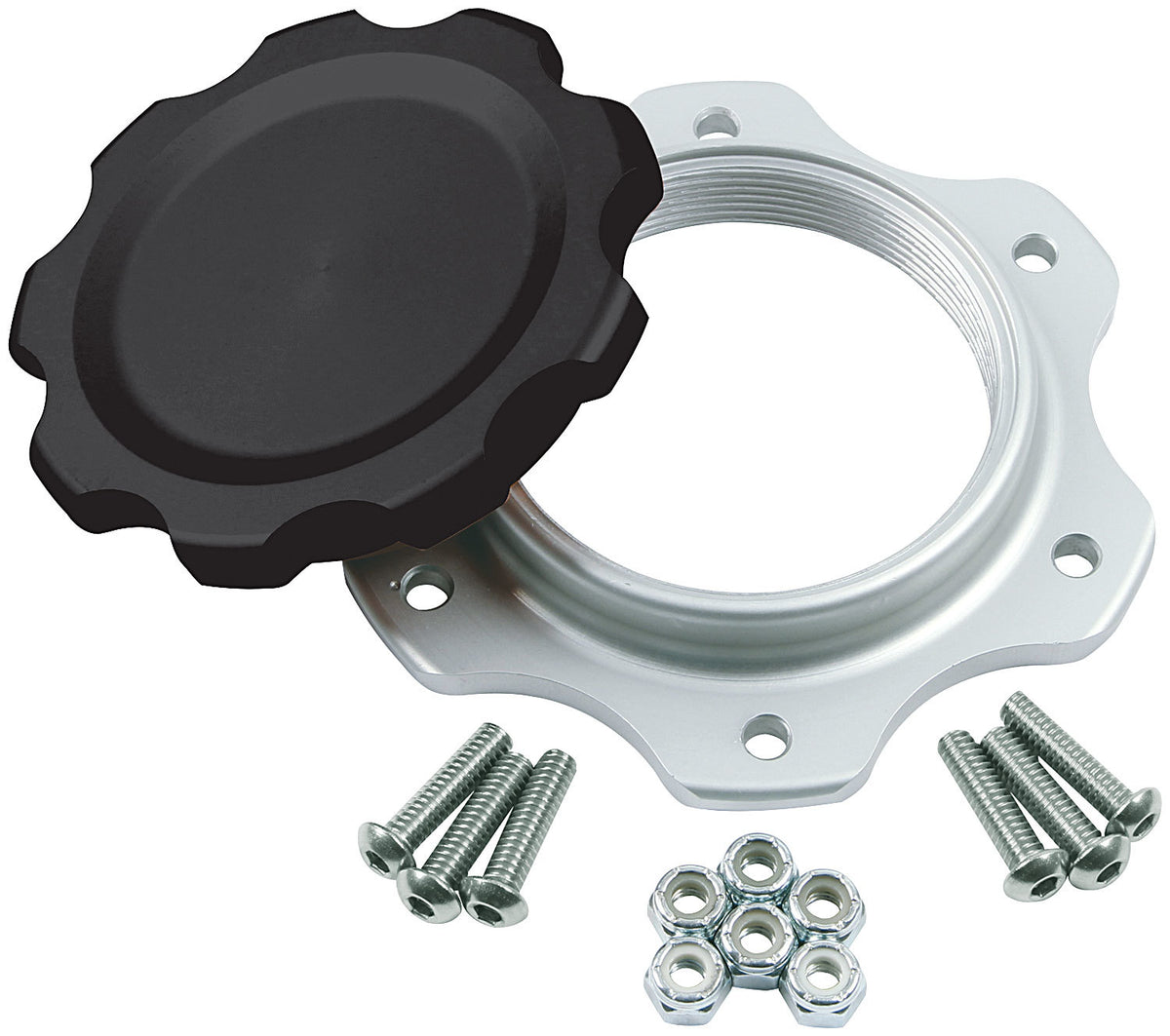 Fuel Cell Cap and Bung JAZ 6-Bolt Black — Teo Pro Car